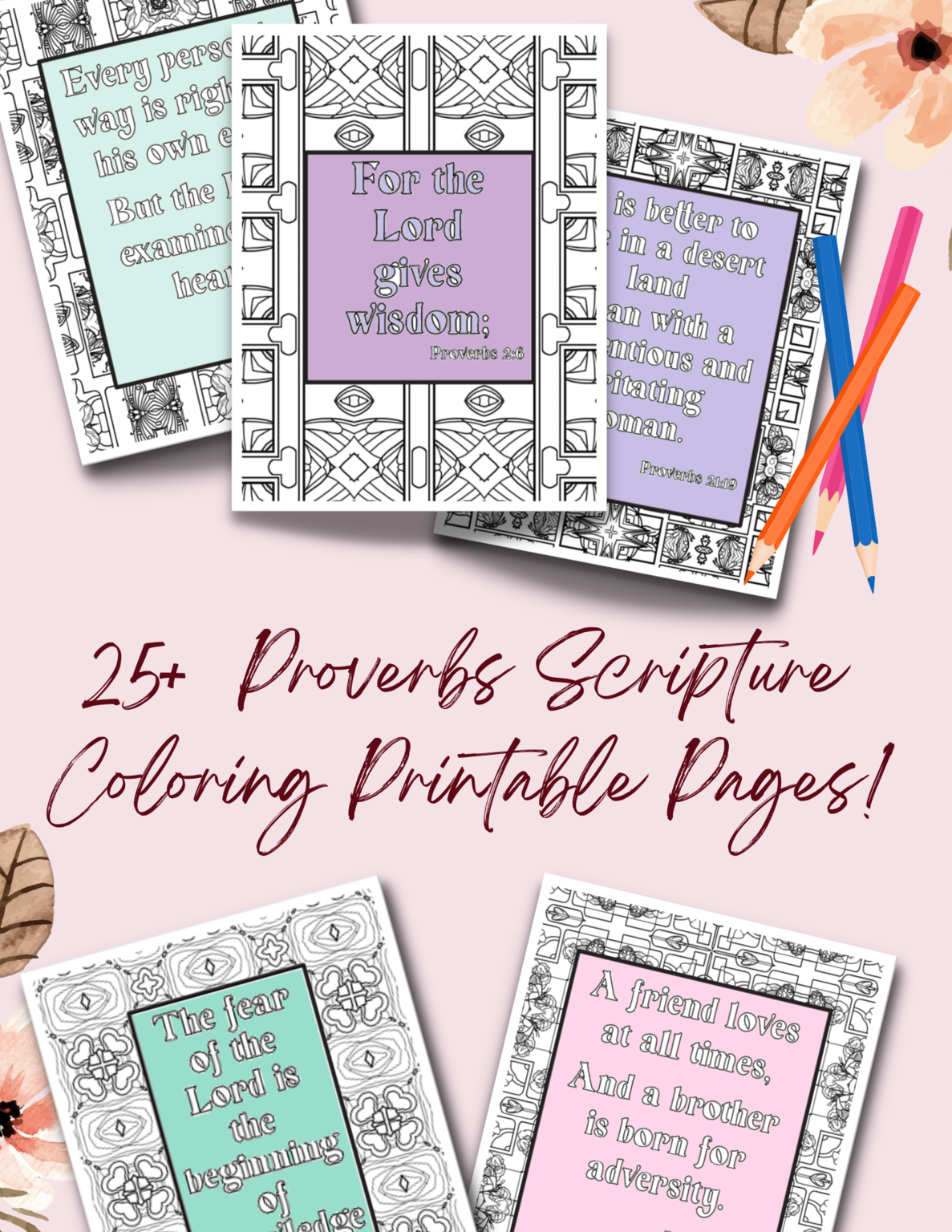 5 Free Beautiful Christian Adult Coloring Pages for ADHD Brains That ...