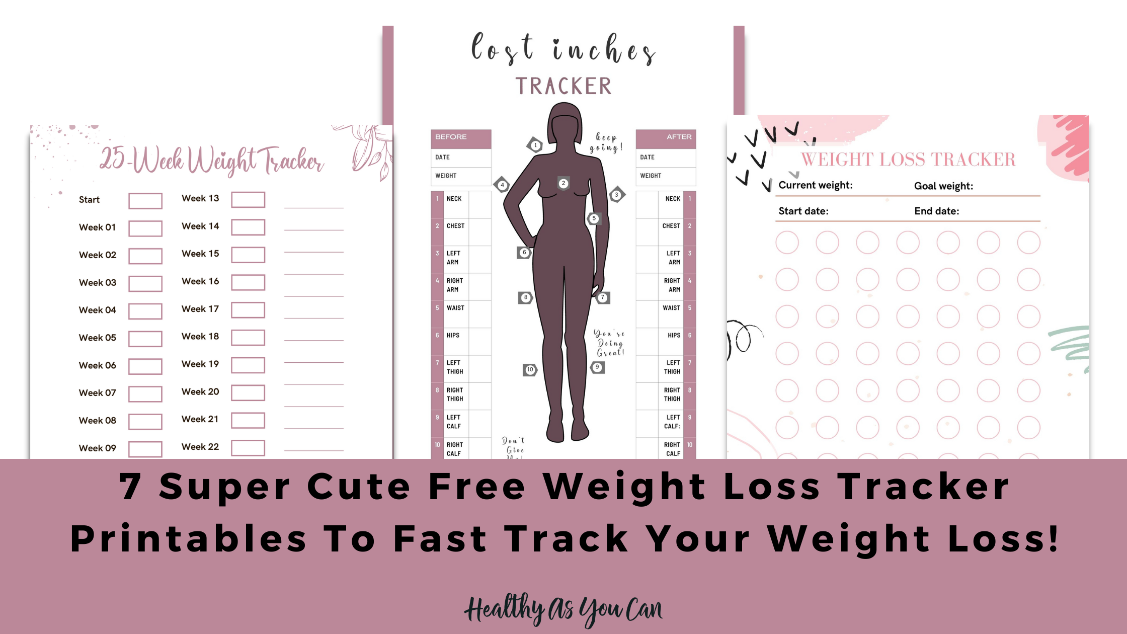 7 Super Cute Free Weight Loss Tracker Printables To Fast Track Your ...